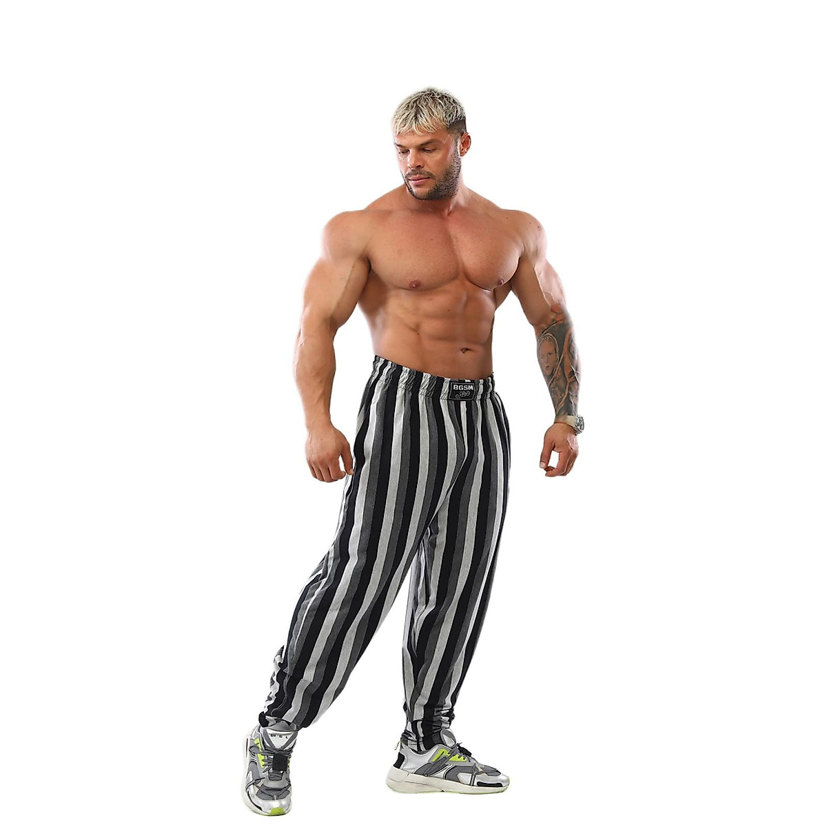 BIG SAM SPORTSWEAR COMPANY Men's Baggy Sweatpants with Pockets, Oldschool Loose Fit Gym Pants (Grey, XL)