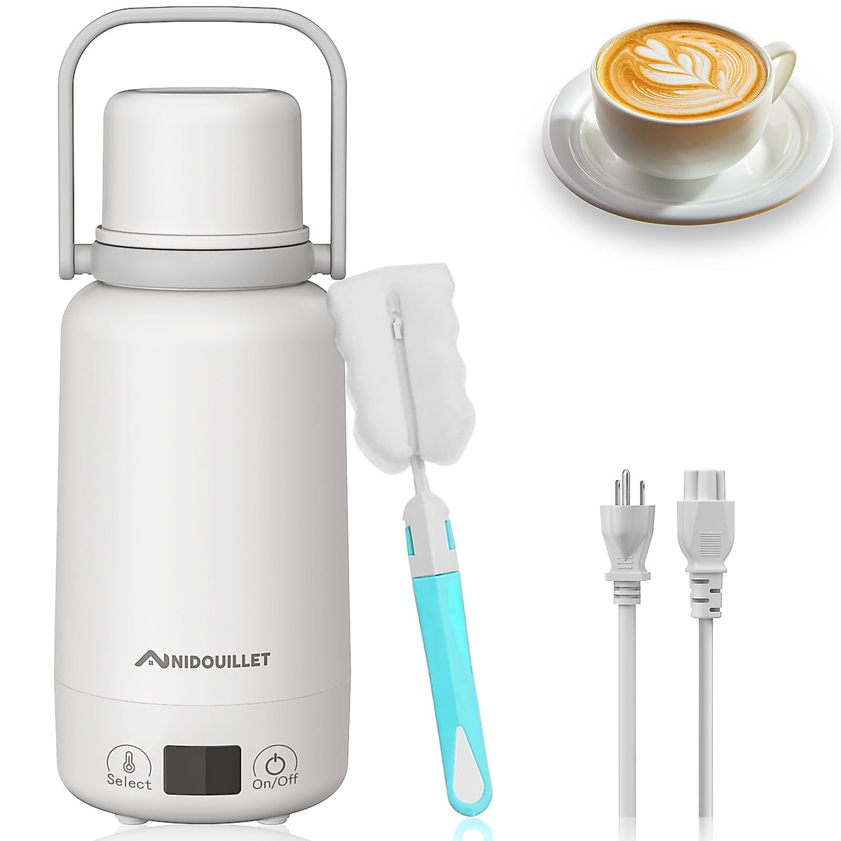 Travel Electric Kettle Portable Large Capacity 1L Tea Coffee Kettle Water Boiler, Water Heater with 4 Temperature Control,304 Stainless Steel with Auto Shut-Off, Christmas Gift for Family Friend