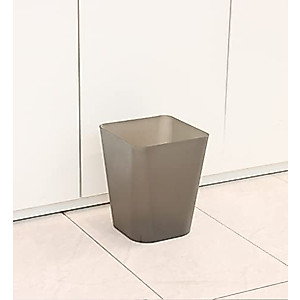 SAROSORA Trash Can 1.6 Gallon 3-Pack Small Trash Basket Mini Garbage Can for Office, Kitchen, Livingroom, Bathroom, Bedroom (Transparent Black, 3)