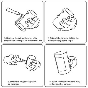 Highmoutain 2 Pack Adjustable Mounting Bracket Compatible with Ring Stick Up Cam Wired,Ring Stick Up Cam Battery & Indoor Cam HD Security Camera, Security Camera Accessories(White)