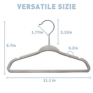 ELAORY Baby Hangers, Kids Hangers, 15 Pack Kids Velvet Hangers, Velvet Baby Hangers, 11 Inch Non Slip Hangers, Childrens Velvet Hangers, Baby Clothes Hangers for Shirts, Pants & Dresses (Gray)