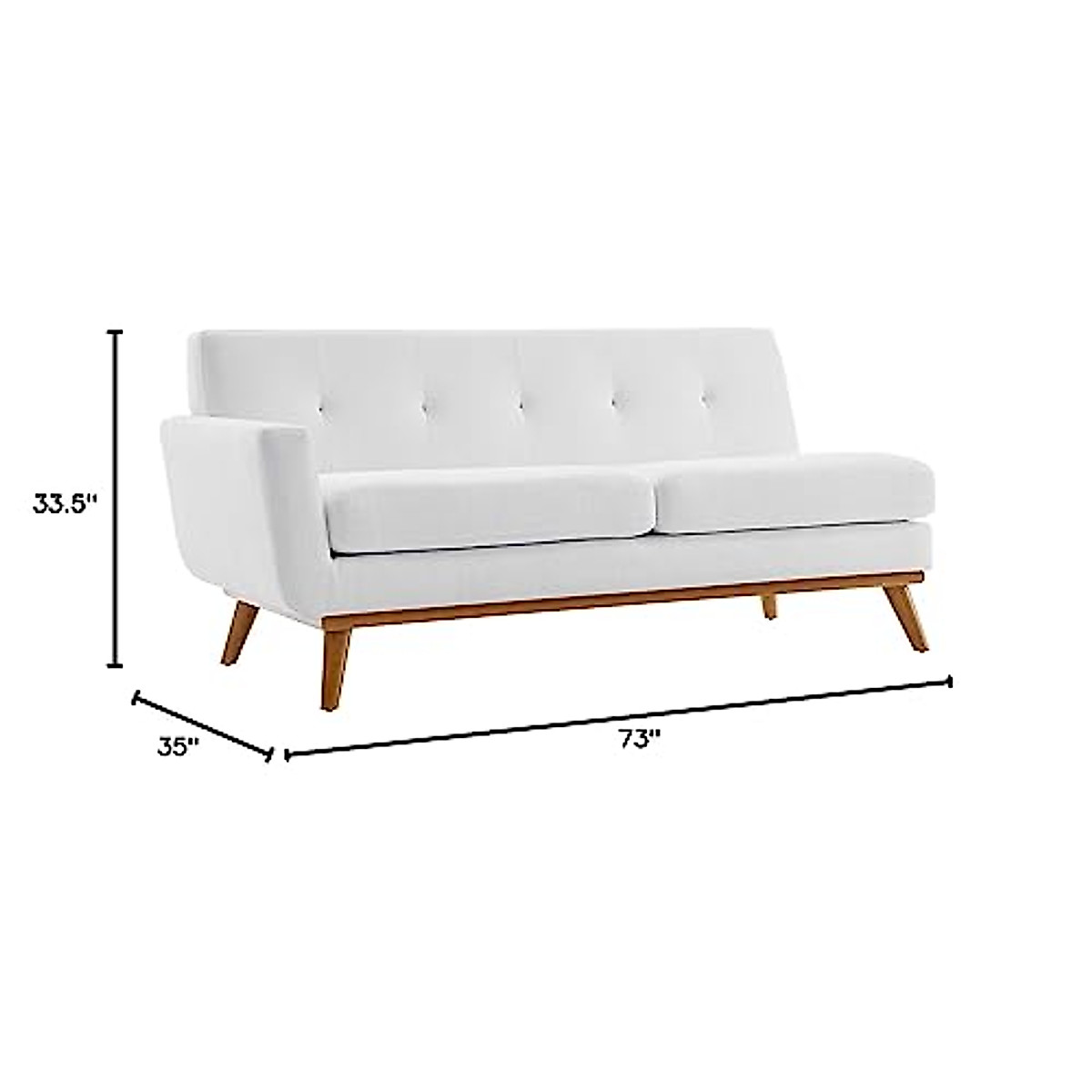 Modway Engage Upholstered Fabric Left-Arm Loveseat, White