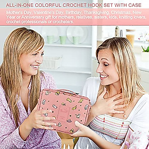 Aeelike Crochet Kit for Beginners Adults, Crochet Kits Include Yarn, Ergonomic Crochet Hooks 2.0-6.0 mm, Lace Steel Needles 0.6-1.9 mm and Case, 59pcs Crochet Starter Kit for Beginners Kids