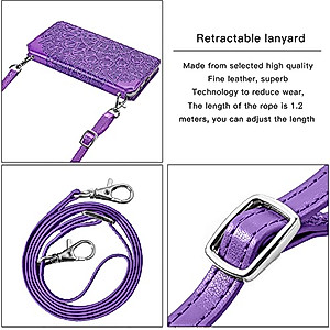 MTQLX Case for Oppo Reno2 z Wallet Case,Fashion Women Luxury Premium PU Leather Flip Protective Case Cover with [Long Lanyard],for Oppo Reno2 z- Purple