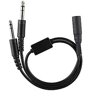 Fumei Helicopter to General Aviation Headset Adapter Cable for David Clark Avcomm ASA and ect Headsets with U 174 Plug