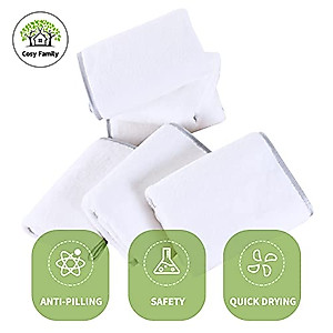 Cosy Family Ultra Soft Microfiber Absorbent Hand Towel Set of 6 - Silk Hemming Towels for Bathroom Clearance - Quick Drying - Perfect for Bath, Fitness, Gym, Shower, Hotel, and Spa - 16x28 Inch, White