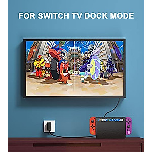 Charger for Nintendo Switch,OLED Charger Compatible with Nintendo Switch/Switch Lite/Switch Dock, Fast Travel Charger with 5FT Type-c Cable for Samsung Galaxy S9 and Support TV Mode