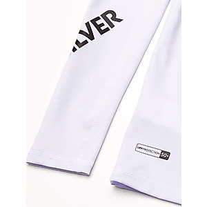 Quiksilver boys All Time Long Sleeve Youth Rashguard Surf Rash Guard Shirt, White, Medium US