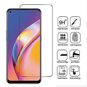 Chengmi ZMONE Tempered Glass Screen Protector for OPPO Reno 5 LiteOPPO A94 4G F19 ProOPPO Reno5 F [3 Pack],9H Hardness High Definition Clear Scratch Bubble Free Anti-Fingerprints, Transparent