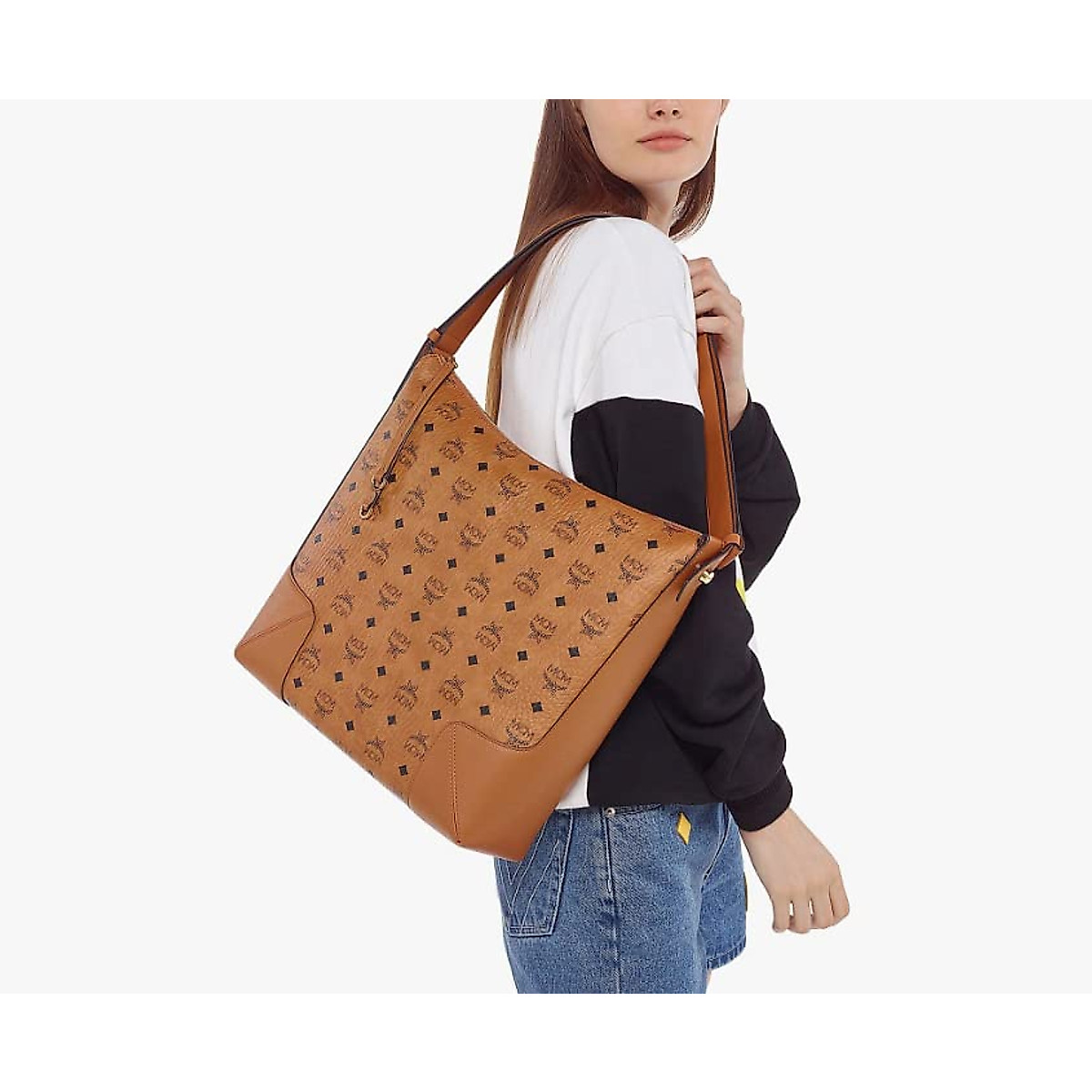 MCM Visetos Hobo Cognac (Large Size)