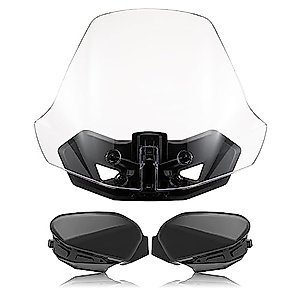 A & UTV PRO Adventure Wider Windshield & Wind Deflector for Can Am Ryker All Models, XXL Adjustable Vented Wind Windscreen, Hand Guard Air Deflector Accessories, Replace OEM # 219401032, 219400894