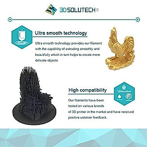 3D Solutech - PREPLAWHITE Real White 3D Printer Premium PLA Filament 1.75MM Filament, Dimensional Accuracy +/- 0.03 mm, 2.2 LBS (1.0KG)