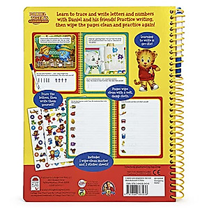 ​Daniel Tiger's Neighborhood Wipe Clean Writing & Tracing Workbook Skills for Preschool Kids Ages 3 - 5: Practice Pen Control, ABC's, Numbers, Handwriting, Wipe Off Pen Included