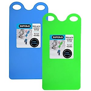 Superio Snow Slider Mat, Flexible Snow Sled Flying Carpet, Roll up Sleds for Kids and Adults 54" Lightweight Portable Plastic Snowboard Sled (Blue/Green)