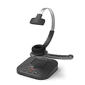 Philips SpeechOne Wireless Dictation Headset with Docking Station, Status Light and Remote Control
