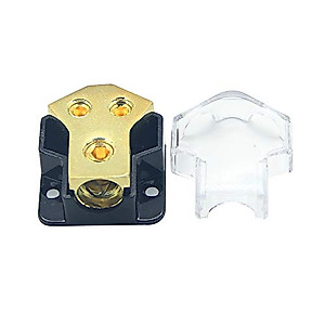 ZOOKOTO 0/2/4 Gauge in 4/8/10 Gauge Out Amp Power Distribution Block Car Audio Splitter 2 Way Outputs Power Distributor Block Fuse Holder