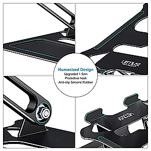 Urmust Laptop Notebook Stand Holder Adjustable Laptop Stand Portable Laptop Riser Compatible with MacBook Air Pro HP Dell XPS Lenovo All Laptops 10-15.6"(Black)
