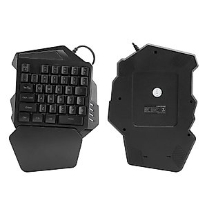 214 Gaming Keyboard,35 Keys Wired Ergonomic One?Handed Mechanical Keyboard,Plug and Play USB PC Game Keyboard with RGB Backlit,for Win2000/Win8/Win XP/Vista/for Android