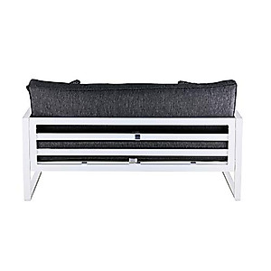 Elle Decor Paloma Outdoor Patio Furniture Collection in Weather-Resistant Metal Frame Patio, Sofa, White