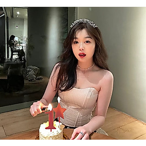 2.75in Number 1 Red Birthday Candles, Glitter Red Happy Birthday Cake Cupcake Toppers Decoration and Celebrating for Adults/Kids Party Baking (2.75in Red Number 1)