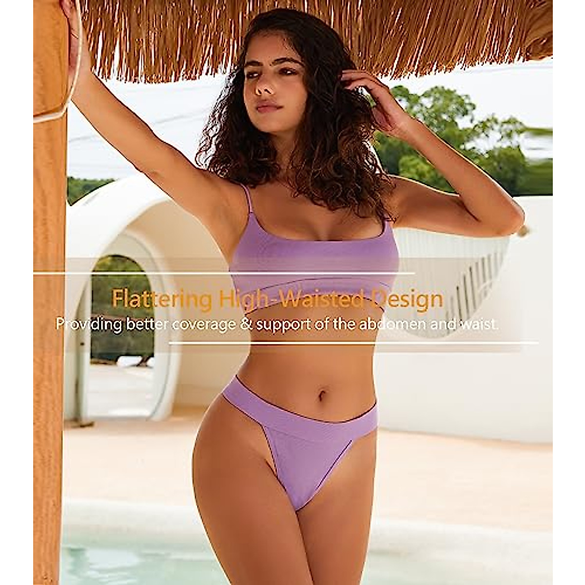 chahoo High Waisted Thong Womens Seamless Cotton Underwear No Show Panties Thongs Breathable Underwear for Women 5 Pack S-XL