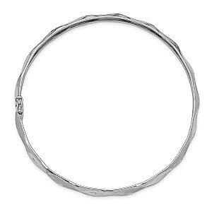 IceCarats 14K White Gold Twisted Flexible Bangle Bracelet