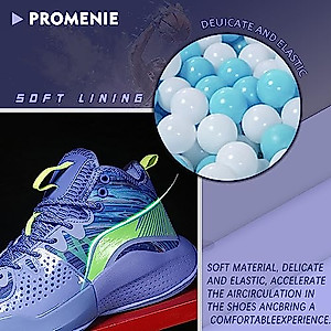 Promenie High Top Men's Basketball Shoes with Shock Absorption and Non-Slip Outdoor Training Shoes Purple Size 8