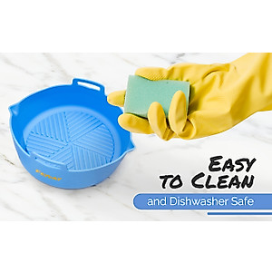 FRYDAY Platinum Silicone Air Fryer Liner - 8” Air Fryer Liners Fit Most 4 QT, 6 QT, 8 QT Air Fryer Basket - Reusable and Dishwasher Safe Silicone Airfryer Liners - Non-Toxic Air Fryer Accessories