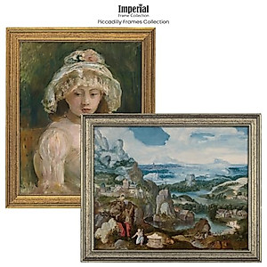 Museum Collection Piccadilly Artist Vintage Picture Frames - 9x12 Gold - Single Frame for 1/2" Canvas, Paper and Panels, Museum Quality Wooden Antique Frame, Does not Include Glass or Backing