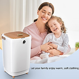 AZOUTDOOR Large Towel Warmers for Bathroom,Luxury Portable Bucket Towel Warmer Fits Up to Two 70"X80" Oversized Towels with Timing Auto Shut Off, Yellow