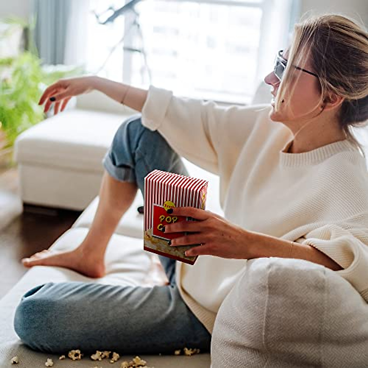 MT Products Small Popcorn Boxes for Party - 1 oz. (Pack of 50) - #2 Popcorn Buckets With Close Top - Great for Movie Theater, Circuses, and Stadium