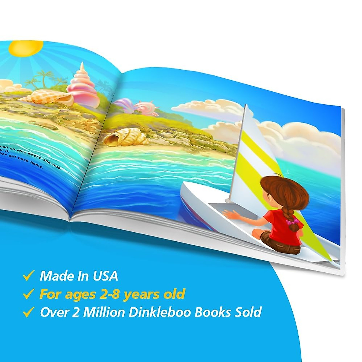 Personalized Story Book by Dinkleboo - "The Mermaids" - For Kids Ages 0-8 Years Old - A Story About Your Daughter or Son Meeting New Magical Friends - Smooth Satin Paper - In Soft Cover (8"x 8")