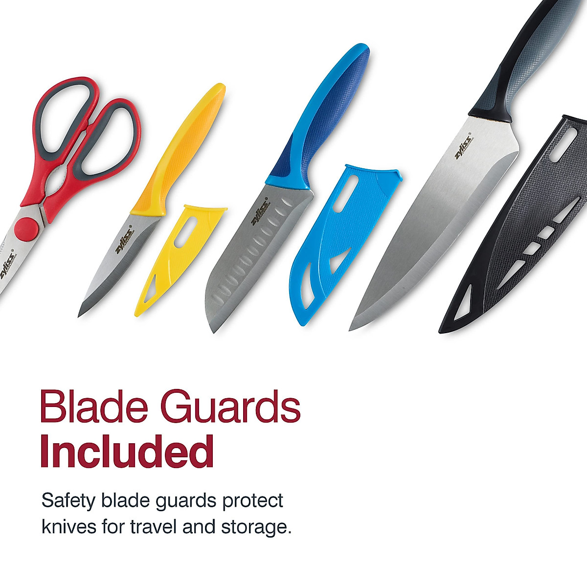 ZYLISS 4 Piece Value Knife Starter Set with Sheath Covers, Stainless Steel