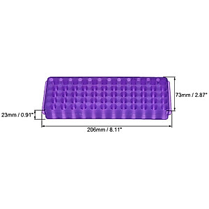 uxcell Polypropylene Test Tube Rack Double Panel 60 Hole for 0.5ml/1.5ml/2ml Centrifuge Tube Freezing Tube Holder Purple 5Pcs