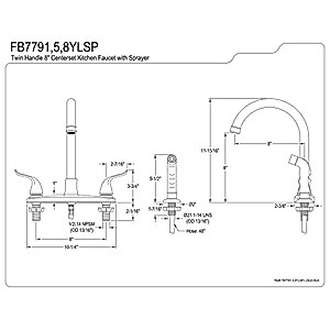 Kingston Brass FB7795YLSP Yosemite 8-inch Centerset Kitchen Faucet, Oil Rubbed Bronze