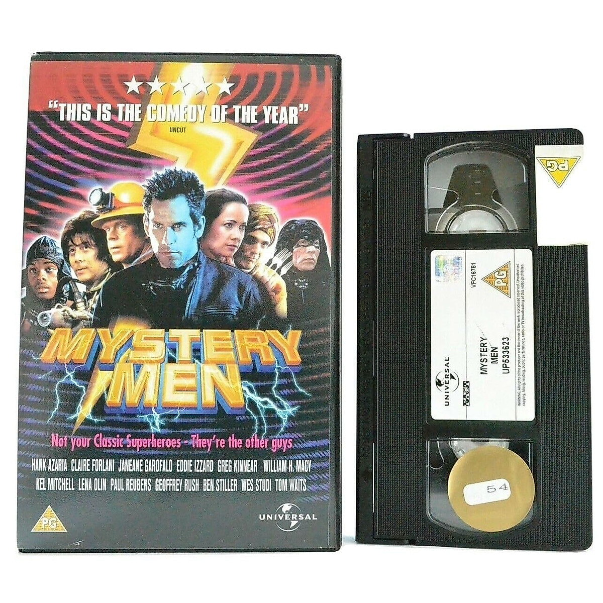 Mystery Men: Superhero Comedy Film - Large Box - Hank Azaria/Ben Stiller - VHS