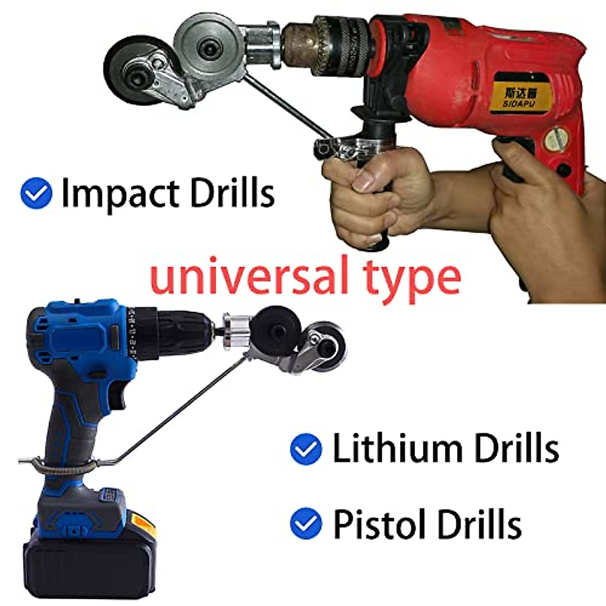 Electric Drill Shears Attachment Cutter Nibbler,Metal Nibbler Drill Attachment with Adapter, Electric Drill Shears, Metal Cutter Sheet Drill Attachment for Metal Cutting