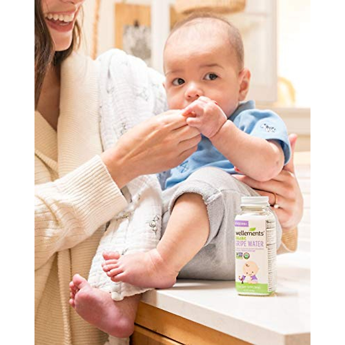 Wellements Organic Gripe Water, 4 Fl Oz, Eases Baby's Stomach Discomfort and Gas, Free from Dyes, Parabens, Preservatives