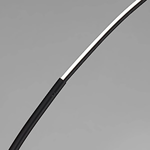 Possini Euro Design Allura Modern 79" Tall Arc Floor Lamp Standing Matte Black Metal 3-Ring Swivel LED Light for Living Room Reading Family Bedroom Bedside Office House Home