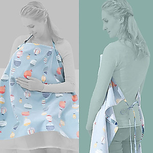 Breastfeeding Nursing Cover, Breast-Feeding Towel，Trcoveric Lightweight Breathable Cotton Privacy Feeding Cover, Nursing Apron for Breastfeeding - Full Coverage, Adjustable Strap (White)