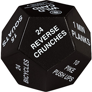 Exercise Dice Cube for Fitness, Gym Workouts, WOD, Home Bodyweight HIIT, and Adult Sports Training - 3 Inches in Diameter - 12 Sided (White (Intermediate))