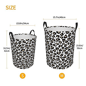 Foruidea Cheetah Leopard Print Laundry Basket,Laundry Hamper,Collapsible Storage Bin, Oxford Fabric Clothes Baskets,Nursery Hamper For Home,Office,Dorm,Gift Basket