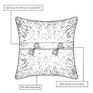 VHC Brands Sawyer Mill Pig Nature Print Chambray Cotton Farmhouse Bedding Stenciled Square 18x18 Filled Pillow, One Size, Khaki Tan