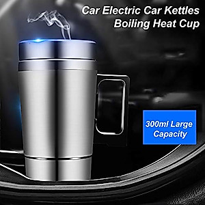 XIXIAN Car Electric Kettle,Electric Car Kettles Boiling Heat Cup Insulation Insulated Bottles 300ml 24V Stainless Steel Cigarette Lighter Plug