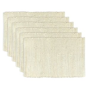 DII Handmade Chindi Tabletop, Reversible and Machine Washable, Placemat Set, 13x19, Natural