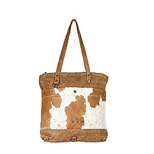 Hazel Opulence Brown Genuine Hair-On Leather Tote Bag