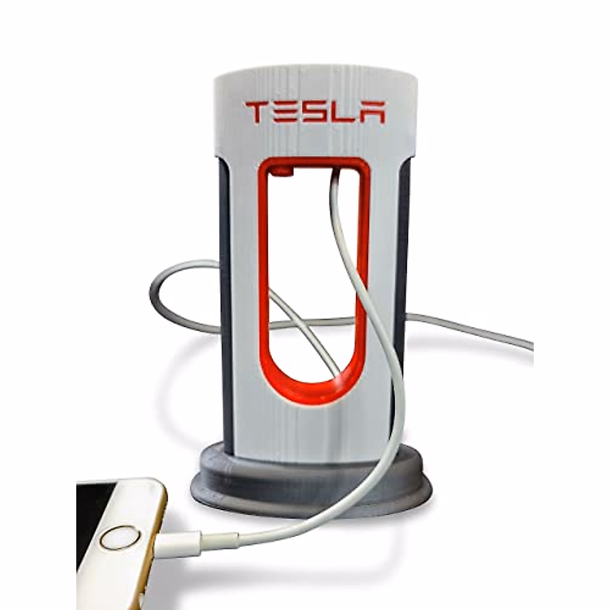 Desktop Supercharger Replica Charging Station, Supercharger Station - Fits USB-C Cables for Android and iPhone (Red)