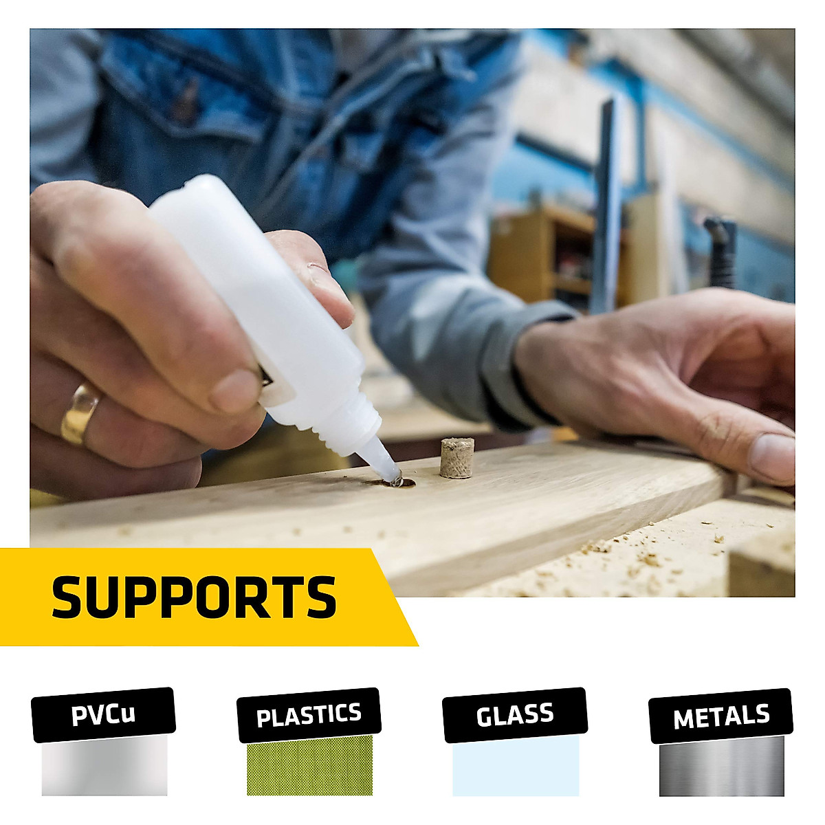 Everbuild HV50-EBD Stick 2 Industrial Grade High Viscosity Superglue, Clear, 50 g