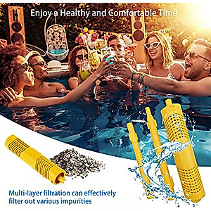 XUSHCL 2 Pack Spa Mineral Sticks Parts Cartridge for hot Tub Swimming Pool Fish Pond Filter, Last for 4 Month(Yellow)