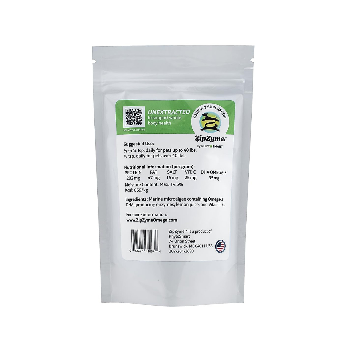 ZipZyme™ Omega-3 KRUMBLE (60g) for Pets. Phospholipid DHA Promotes Joint, Skin, Coat, Heart and Immune Health. Supports Cognitive Brain Health for Puppies, Kittens & Senior Pets. Made in Maine, USA…